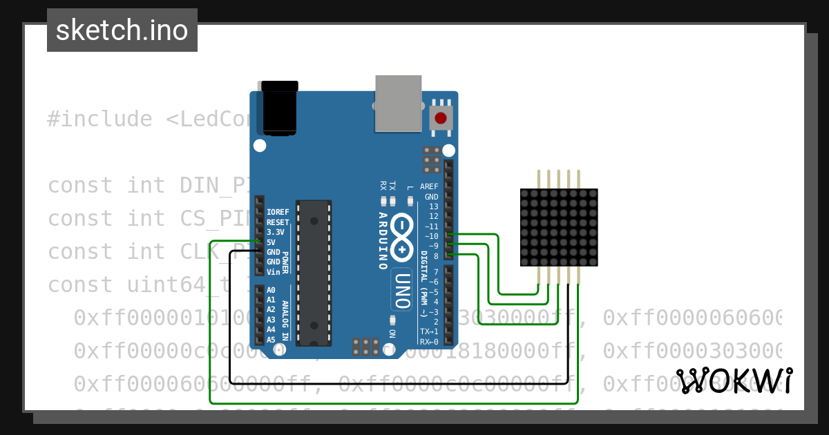 Matriz8x8 Claudia Copy4 Copy Wokwi Esp32 Stm32 Arduino Simulator