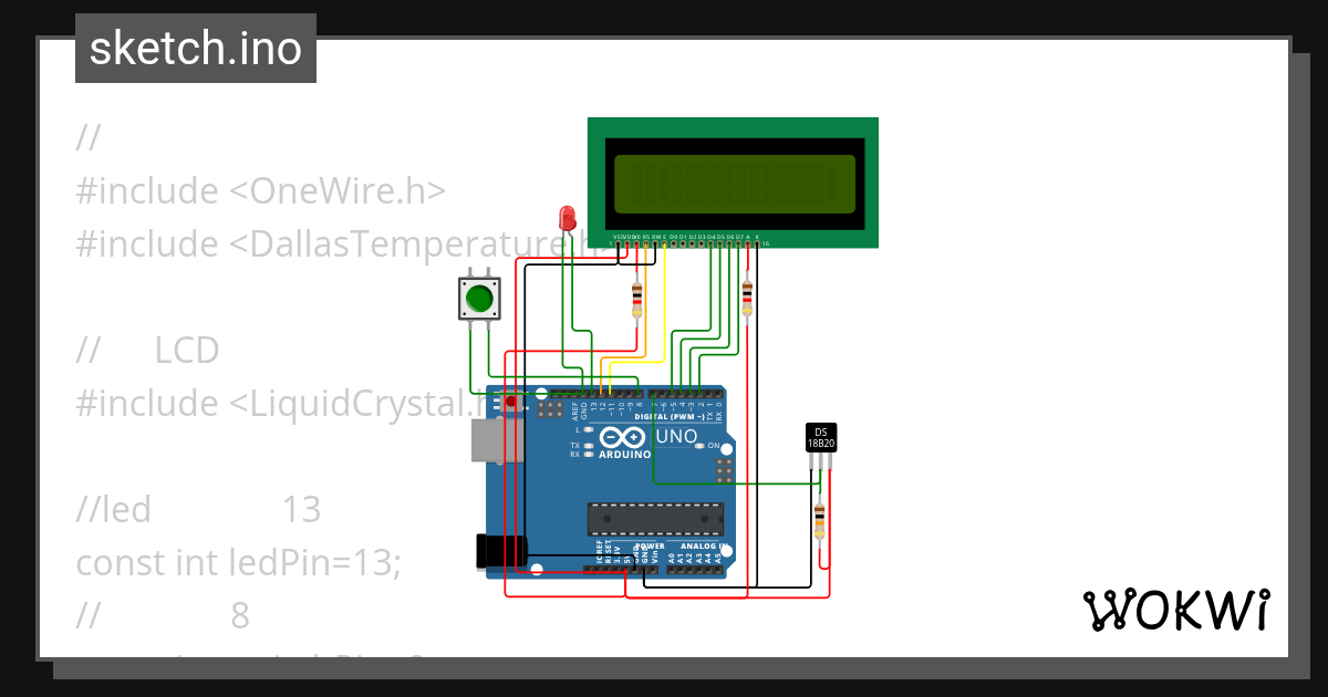92 温度传感器 Copy Wokwi Esp32 Stm32 Arduino Simulator