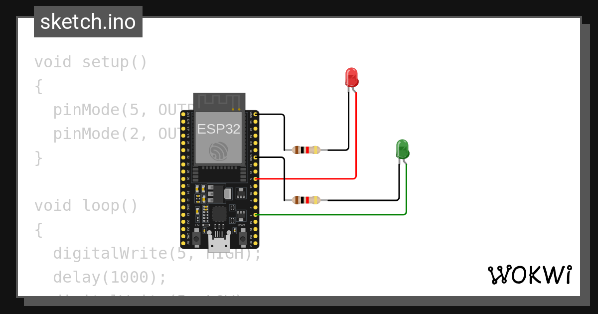 Ledส21กานต์สินี Wokwi Esp32 Stm32 Arduino Simulator 