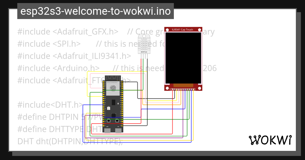 esp32s3 ILI9341 good - Wokwi ESP32, STM32, Arduino Simulator