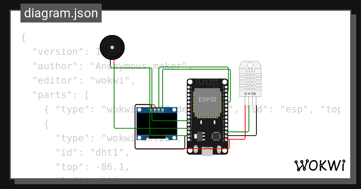 Esp32温度湿度检测并输出 Wokwi Esp32 Stm32 Arduino Simulator 8589