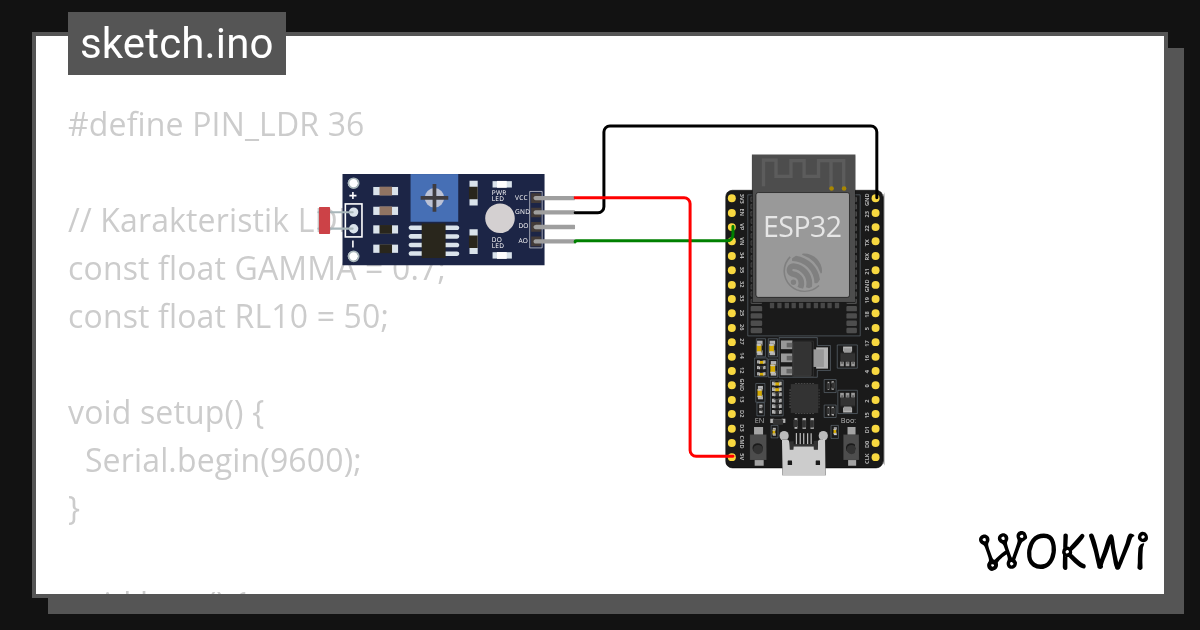 ldr - Wokwi ESP32, STM32, Arduino Simulator