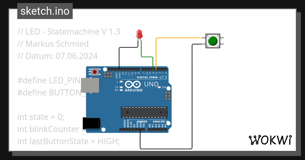 Led - Statemachine - Wokwi ESP32, STM32, Arduino Simulator