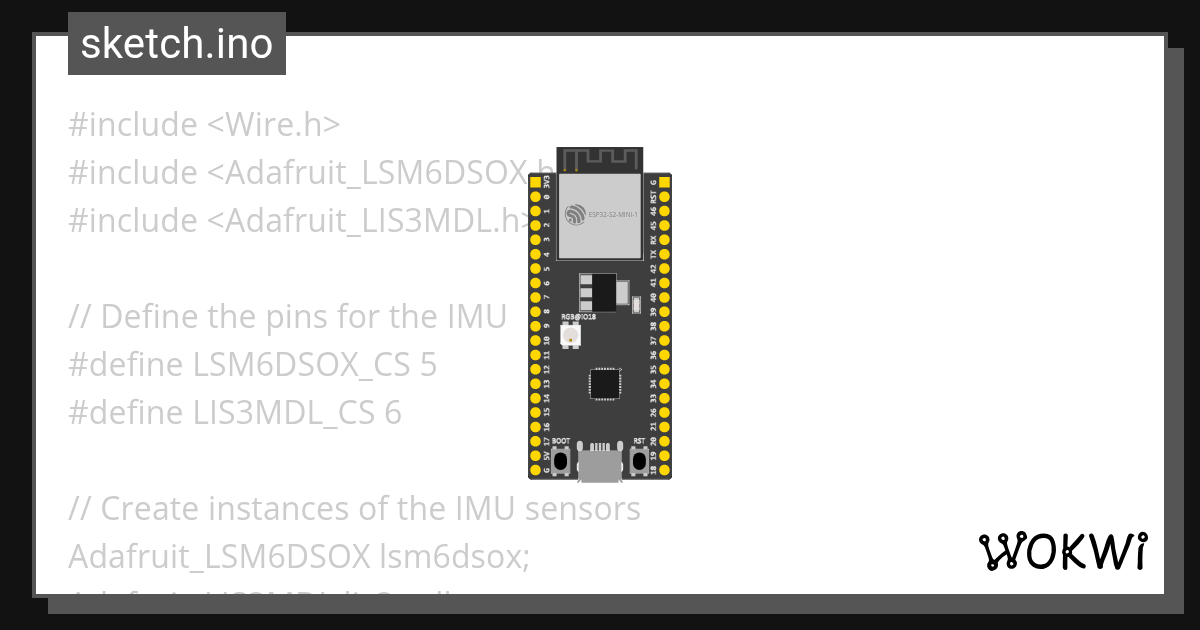 digi compass - Wokwi ESP32, STM32, Arduino Simulator