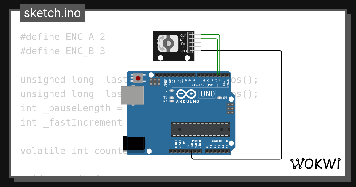 3 Pin Rotary Encoders With Arduino Wokwi Esp32 Stm32 Arduino Simulator