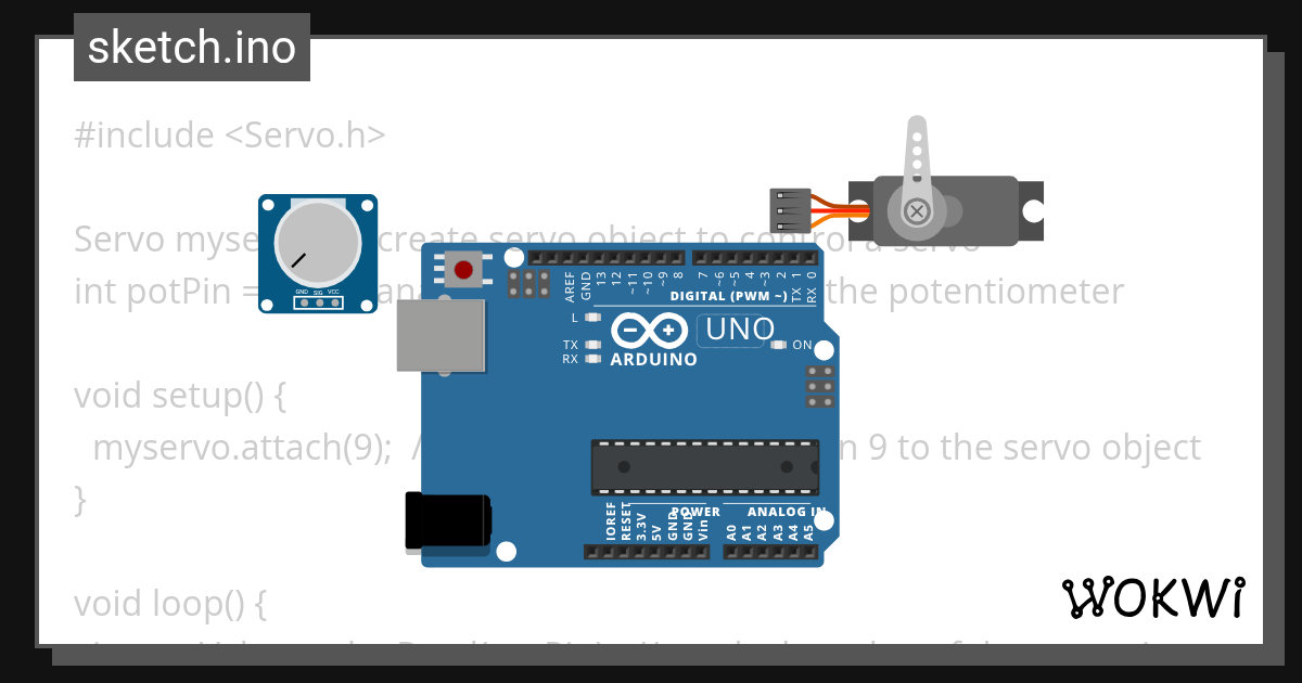Controlling Servo Motor Wokwi Esp32 Stm32 Arduino Simulator 