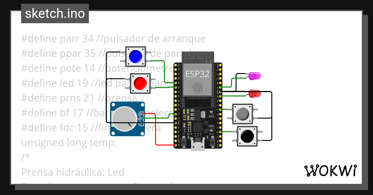 ejercicio 5 - Wokwi ESP32, STM32, Arduino Simulator
