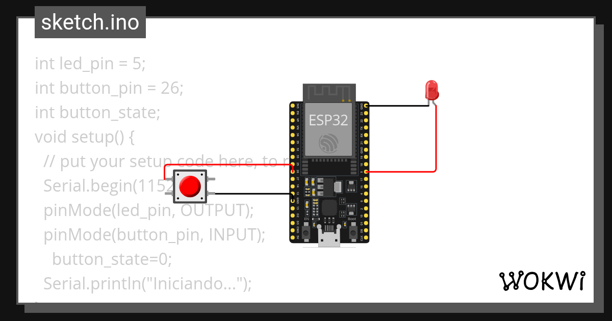 Button Wokwi Esp32 Stm32 Arduino Simulator 
