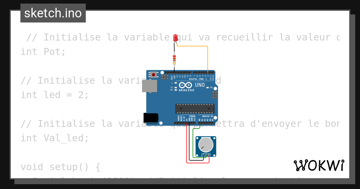 Potentiometre With Led Wokwi Esp32 Stm32 Arduino Simulator