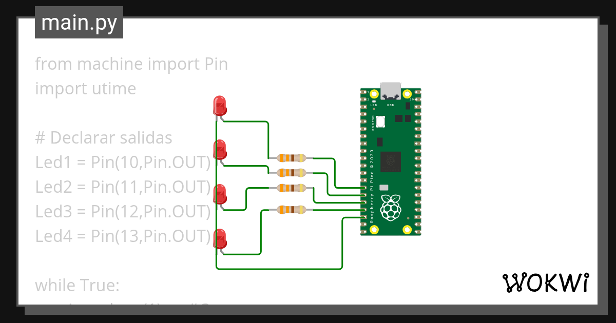 Led4 - Wokwi ESP32, STM32, Arduino Simulator