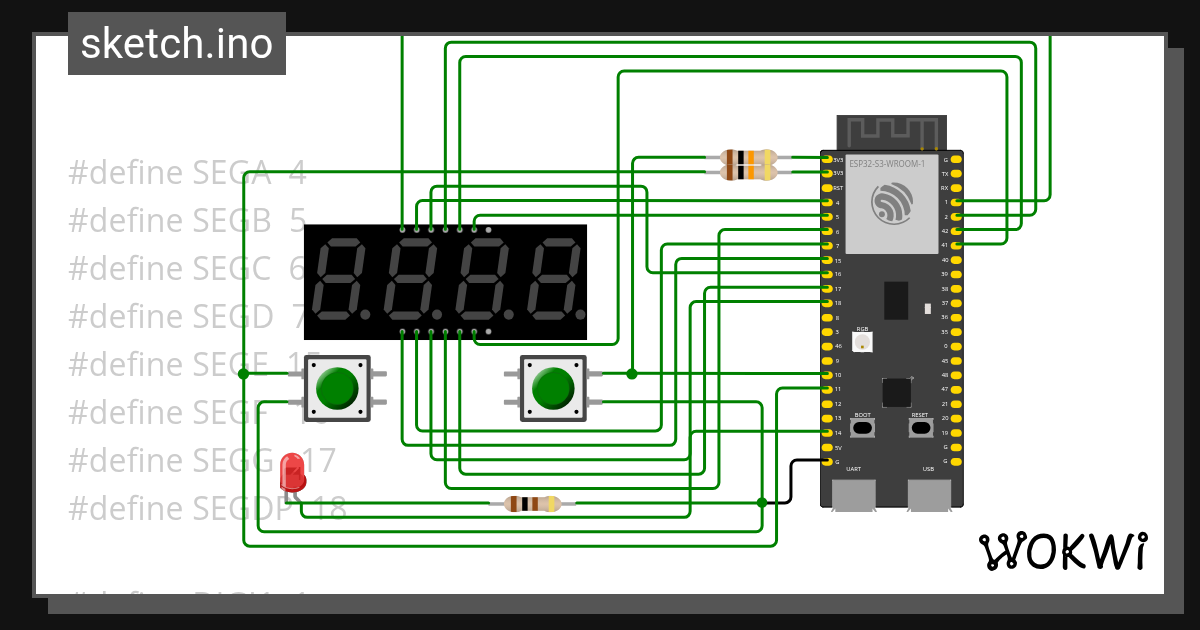 SEGMENT_Interrupt_Timer03 - Wokwi ESP32, STM32, Arduino Simulator