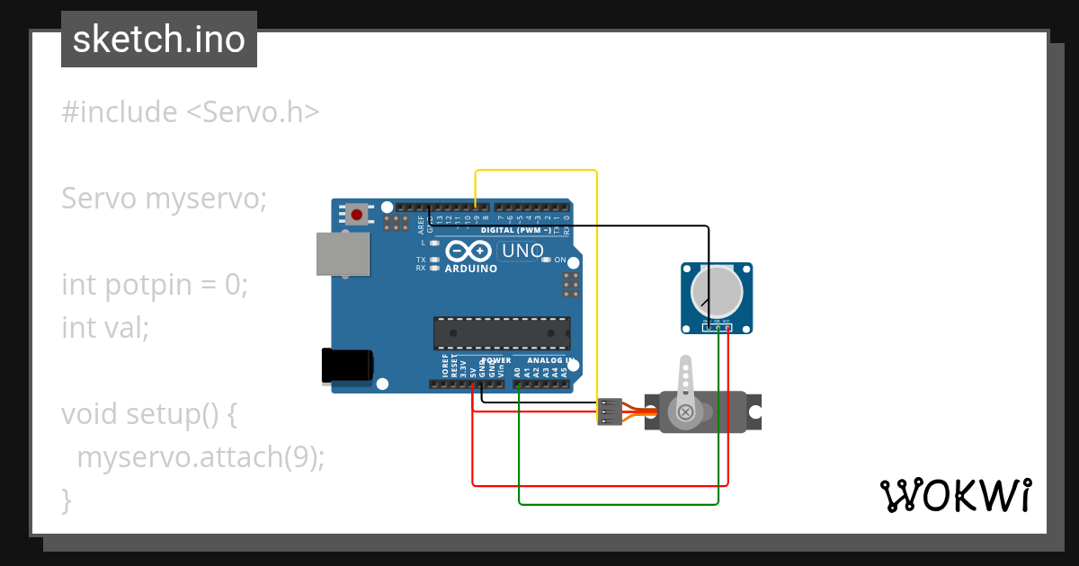 Simulasi Dengan Servo Dan Potensiometer Yulia Wokwi Esp32 Stm32 Arduino Simulator 8963