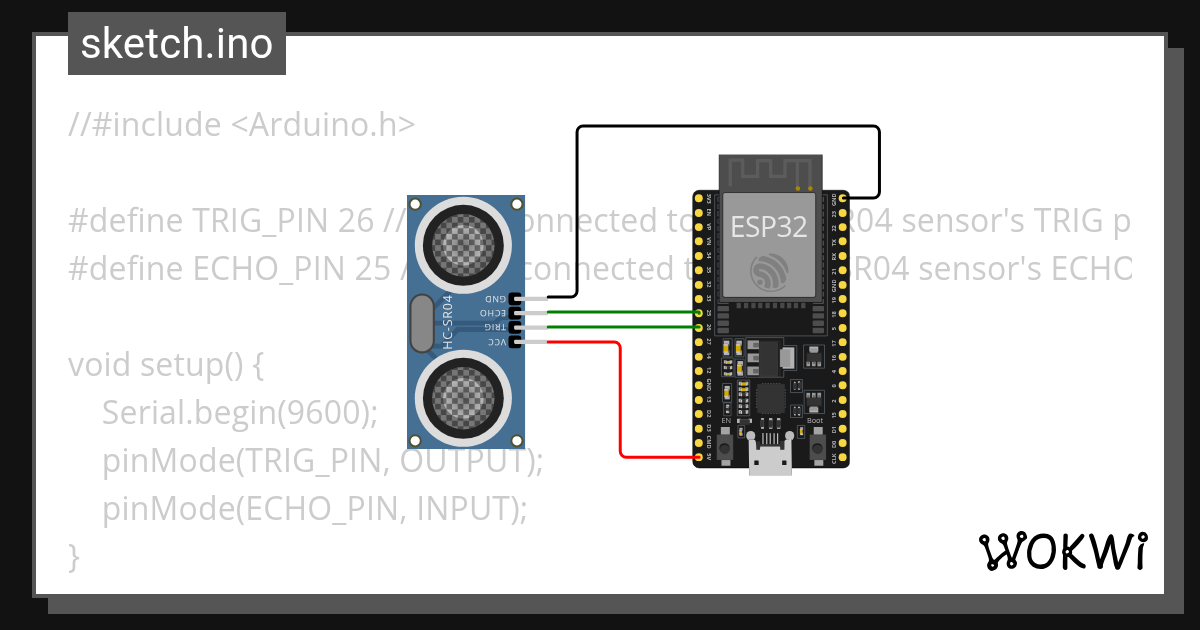 SONAR_2 - Wokwi ESP32, STM32, Arduino Simulator