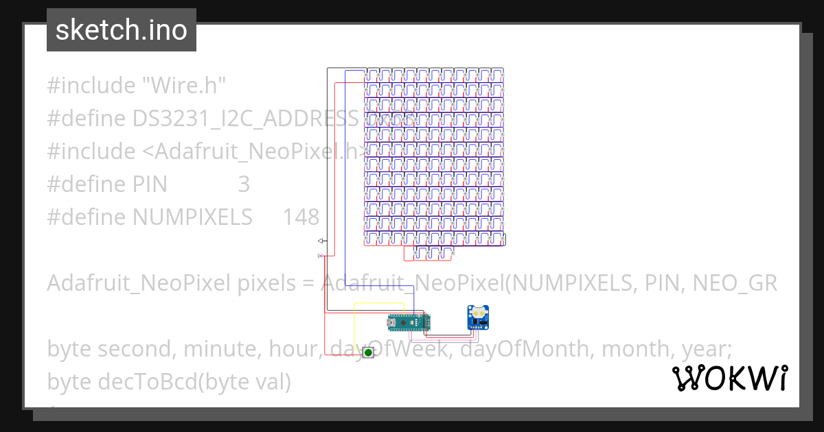 Jocky Word Clock - Wokwi ESP32, STM32, Arduino Simulator