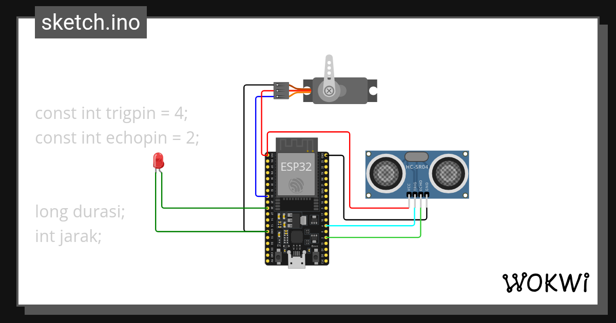Test Sensor Jarak1 Wokwi Esp32 Stm32 Arduino Simulator 7033