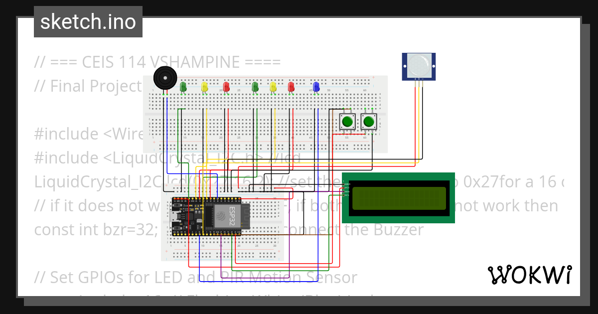 Final Module - VinceShampine - Wokwi ESP32, STM32, Arduino Simulator