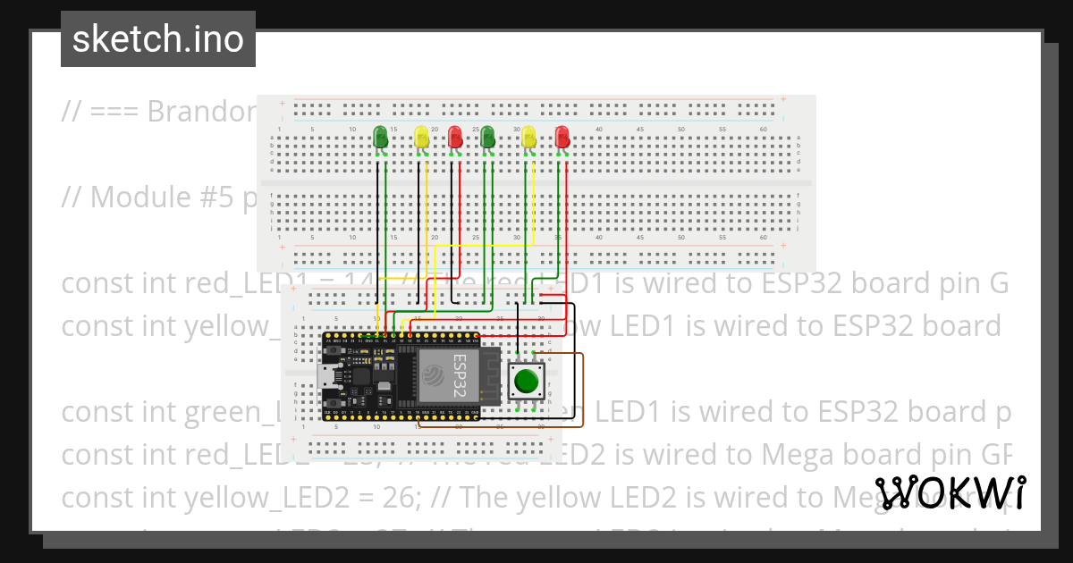 Module 5 Brandon DuBoise - Wokwi ESP32, STM32, Arduino Simulator