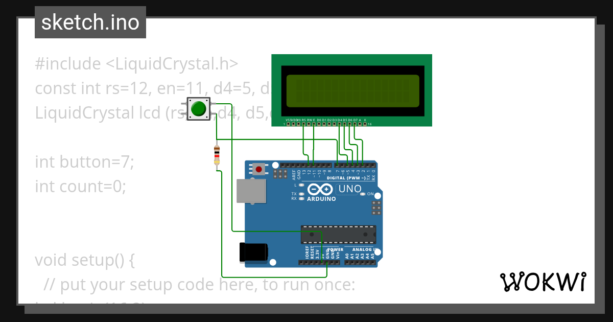 lcd button - Wokwi ESP32, STM32, Arduino Simulator