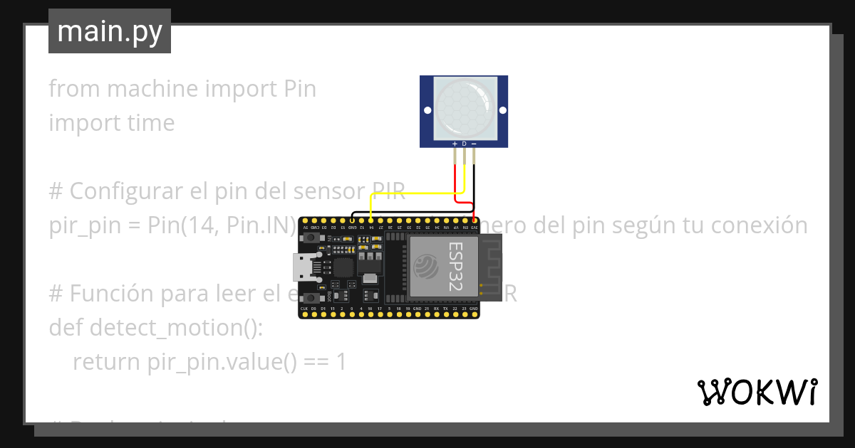 PIR - Wokwi ESP32, STM32, Arduino Simulator