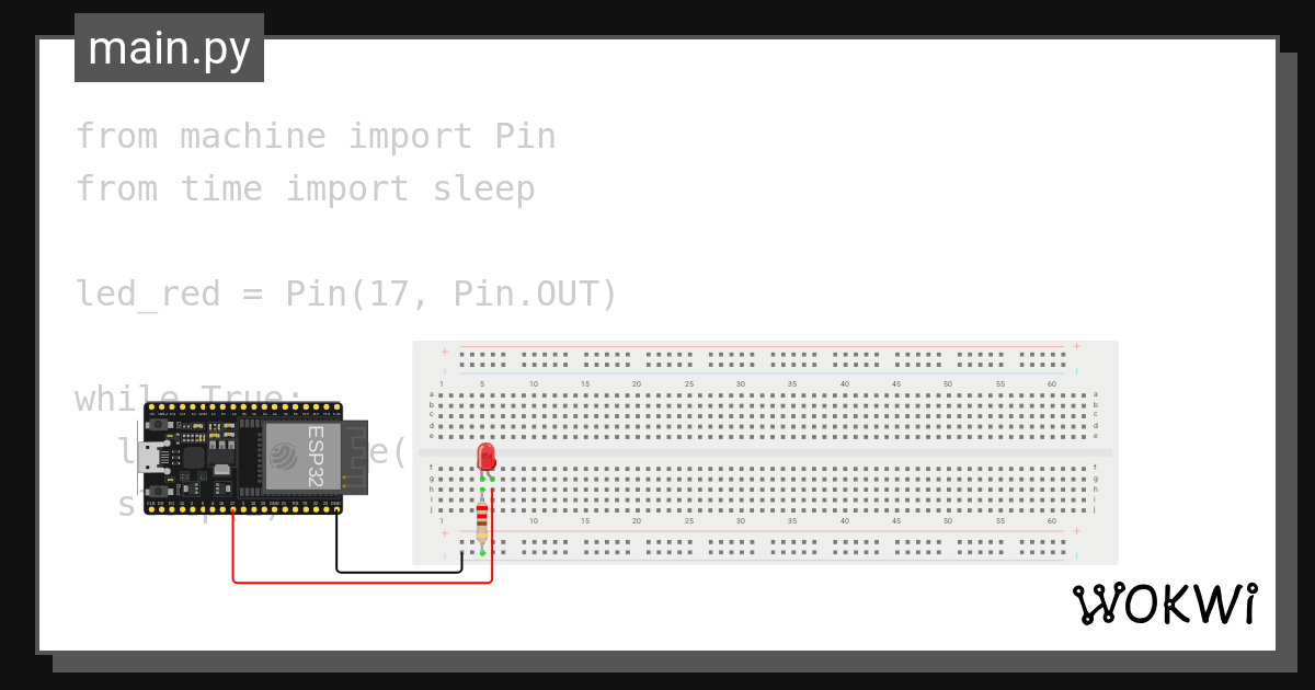 Esp32 Micropython Blinking Led Wokwi Esp32 Stm32 Arduino Simulator