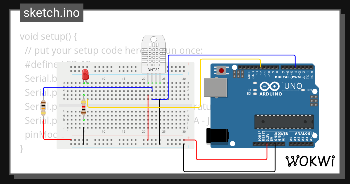 Projetinho Temperatura Led Wokwi Esp32 Stm32 Arduino Simulator 
