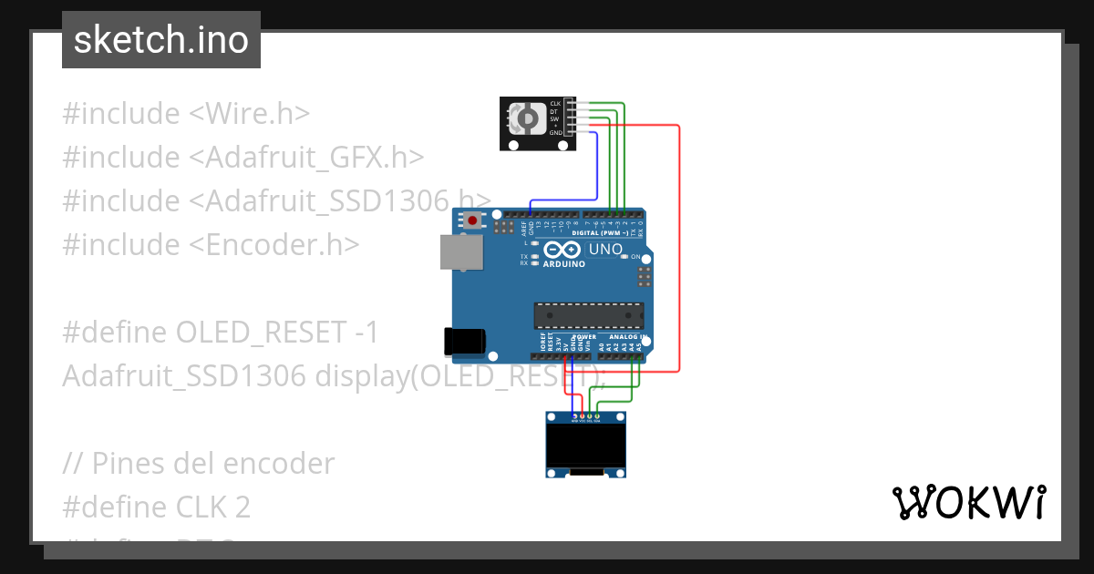 encoder_ssd1306 - Wokwi ESP32, STM32, Arduino Simulator