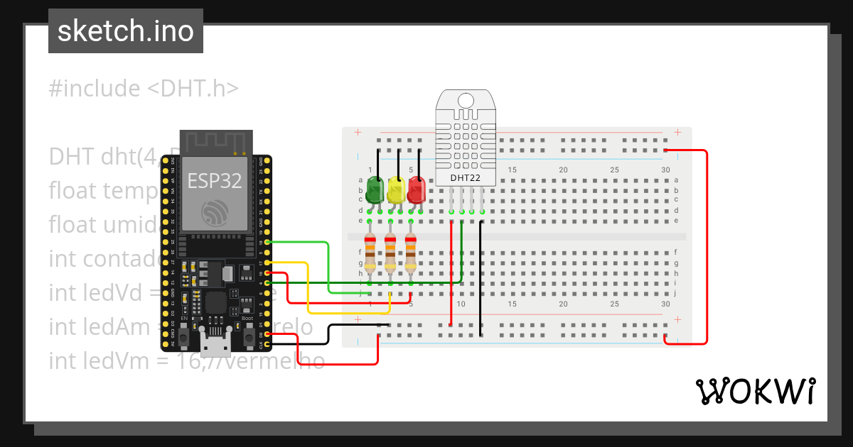 Sensor com ESP32 Load - Wokwi ESP32, STM32, Arduino Simulator