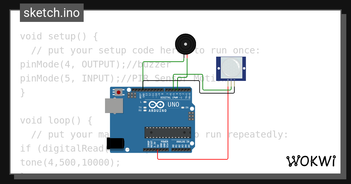 1162024 Alarm When Motion Is Detected Wokwi Esp32 Stm32 Arduino Simulator