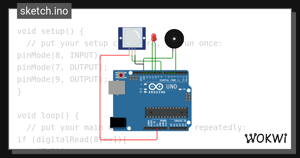Motion-Buzzer-LED - Wokwi ESP32, STM32, Arduino Simulator Motion-Buzzer-LED - Wokwi ESP32, STM32, Arduino Simulator