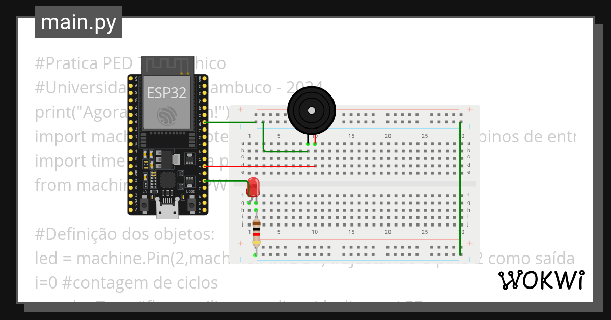 Pisca com ticks - Wokwi ESP32, STM32, Arduino Simulator