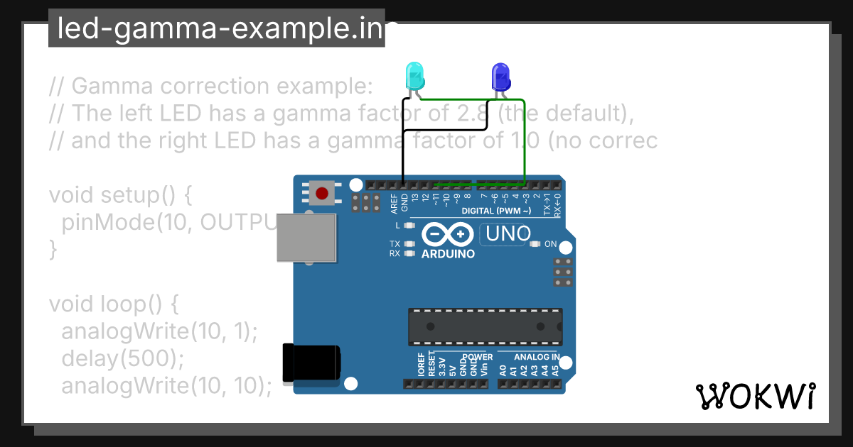 Led gamma ino Wokwi ESP32 STM32 Arduino Simulator