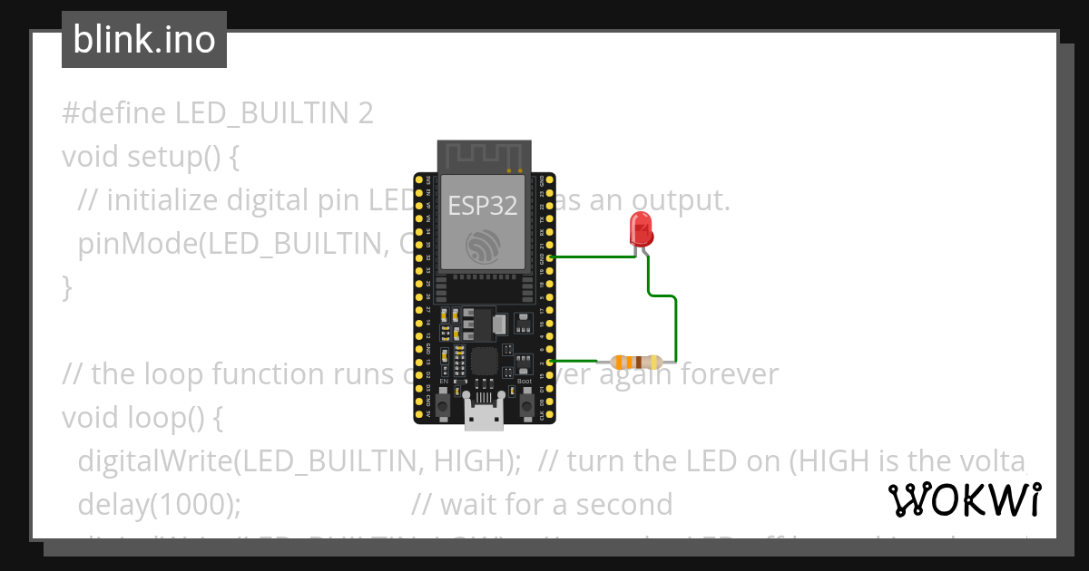 blink? - Wokwi ESP32, STM32, Arduino Simulator