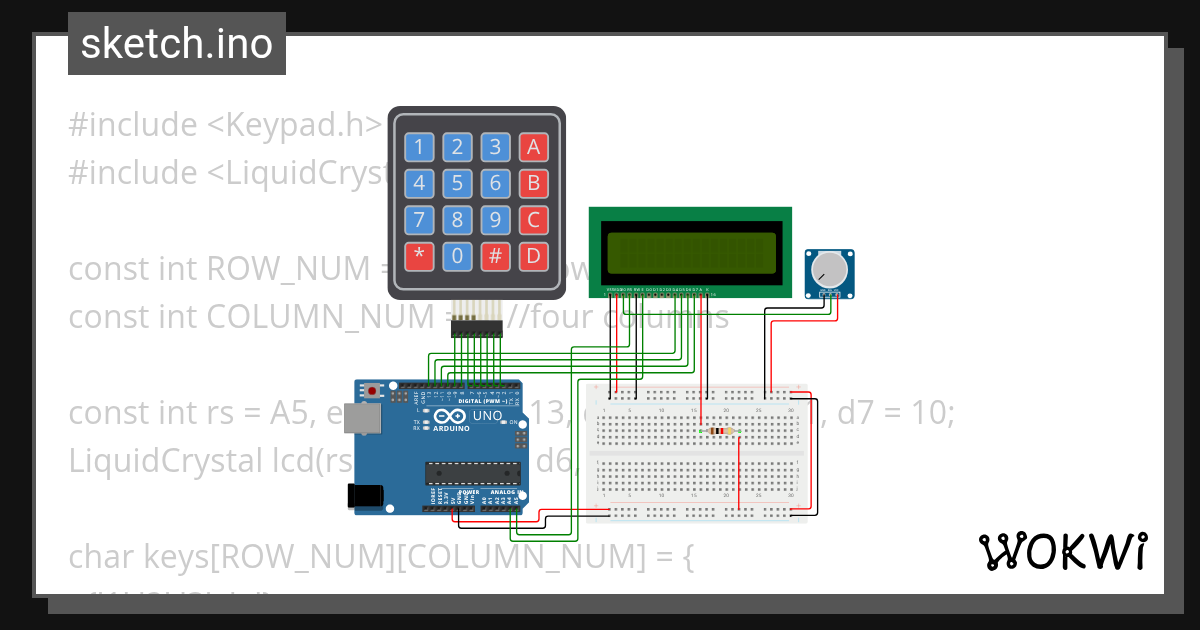 Pamaong 3 - Simple Keypad Calculator and LCD Copy - Wokwi ESP32, STM32, Arduino Simulator