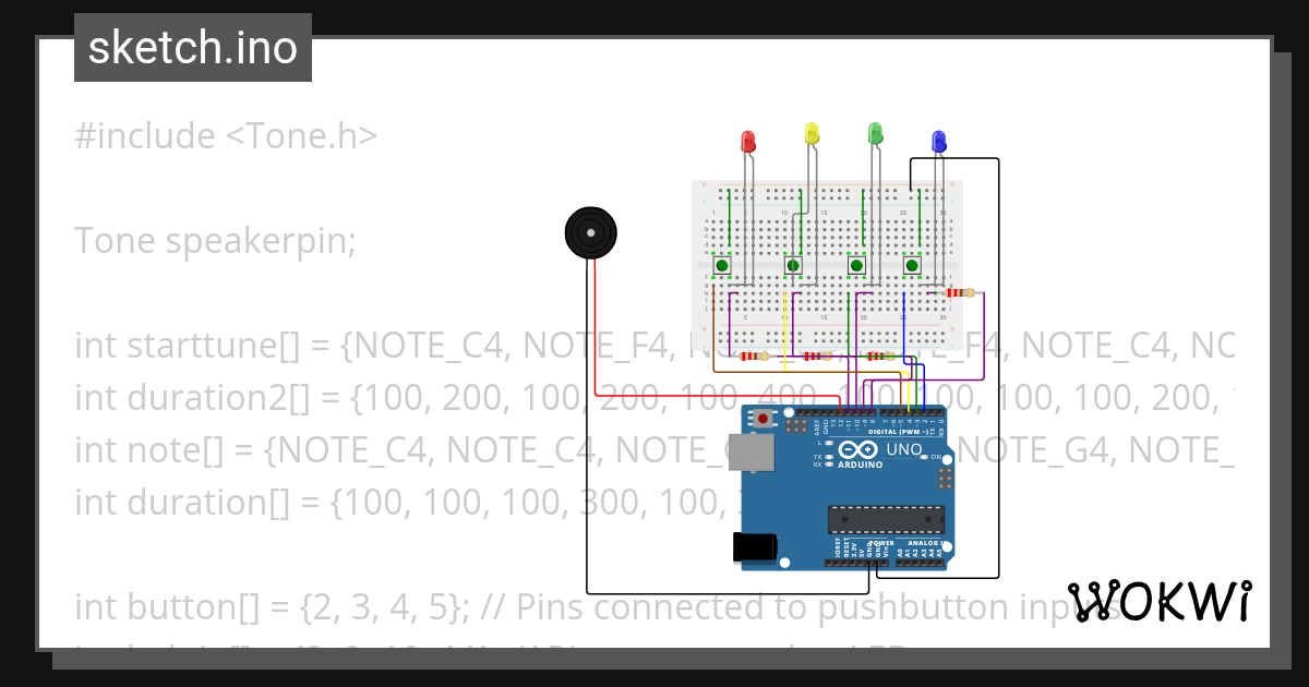 memorygame - Wokwi ESP32, STM32, Arduino Simulator