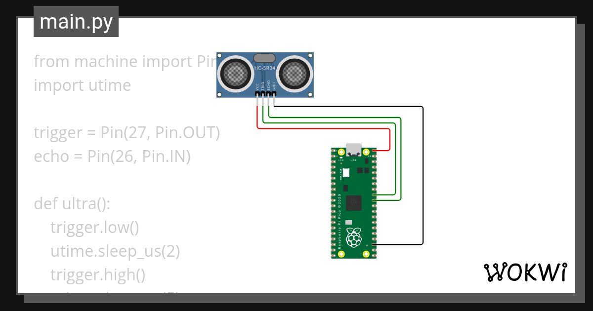 ultrasonic sensor and raspberry pi Amroy - Wokwi ESP32, STM32, Arduino ...