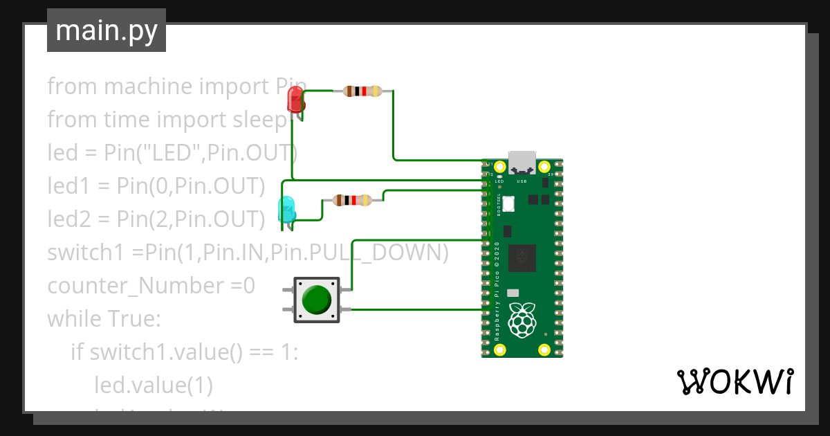 2 Led With Switch Wokwi Esp32 Stm32 Arduino Simulator 7296