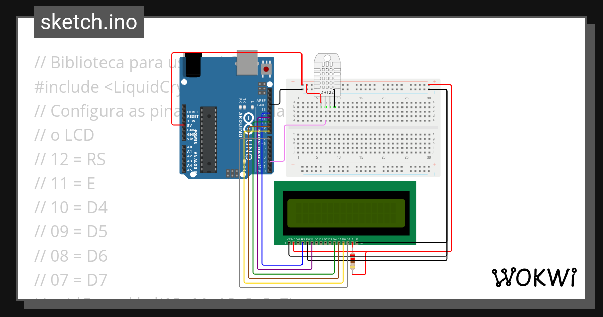 Display+DHT22 - Wokwi ESP32, STM32, Arduino Simulator