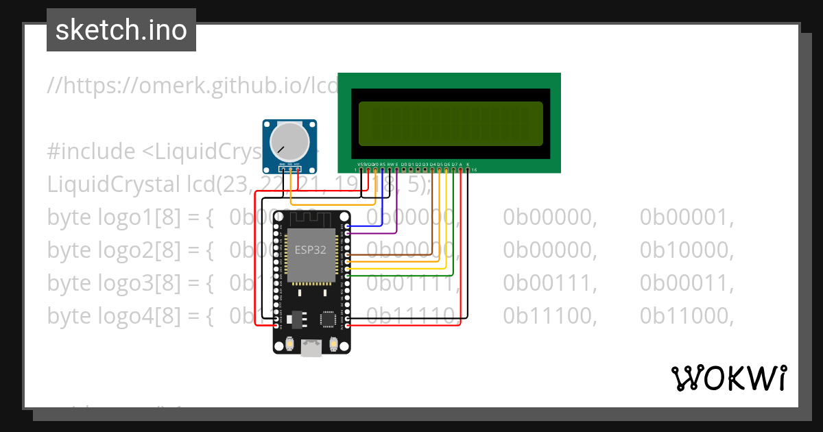 esp32_LCD_1602_LOGO _1 - Wokwi ESP32, STM32, Arduino Simulator
