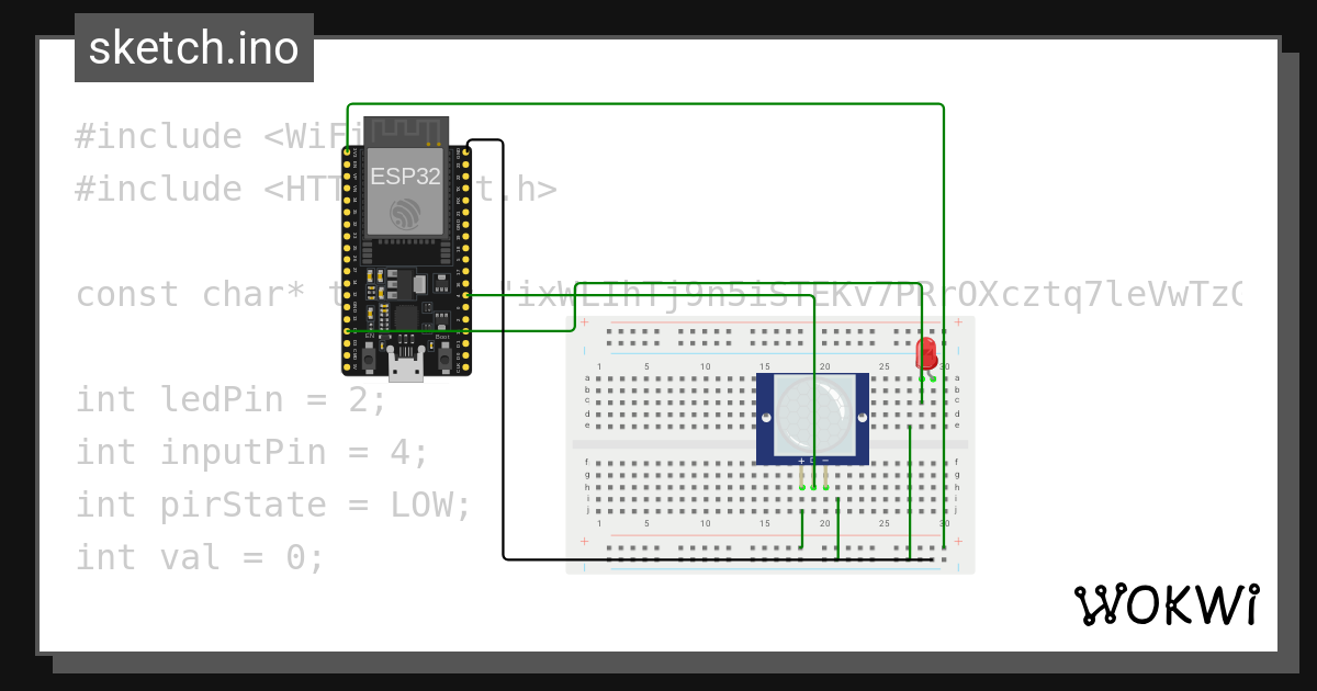 โจทย์pir Line Notify Wokwi Esp32 Stm32 Arduino Simulator