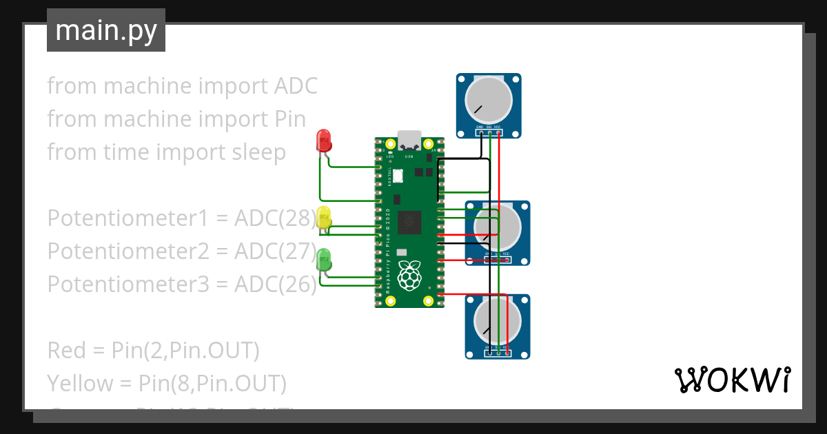 Traffic Signal With Potentiometer Wokwi Esp32 Stm32 Arduino Simulator 3599