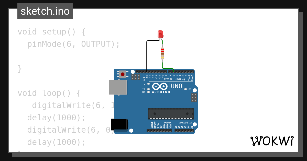 ข้อ 1 Arduino ไฟ Led 1 หลอด เรียนรู้การควบคุม Led ด้วย Arduino Wokwi Esp32 Stm32 Arduino
