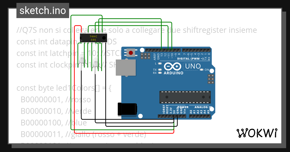 Shift Register Wokwi Esp32 Stm32 Arduino Simulator