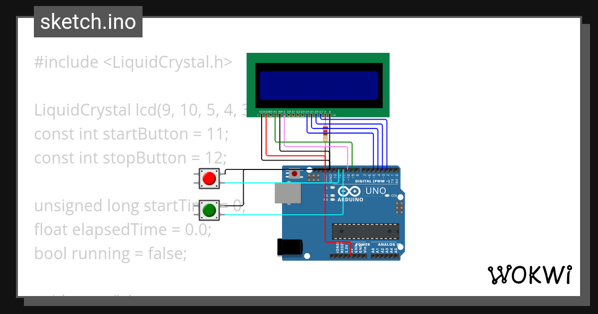 Stoppuhr - Wokwi ESP32, STM32, Arduino Simulator