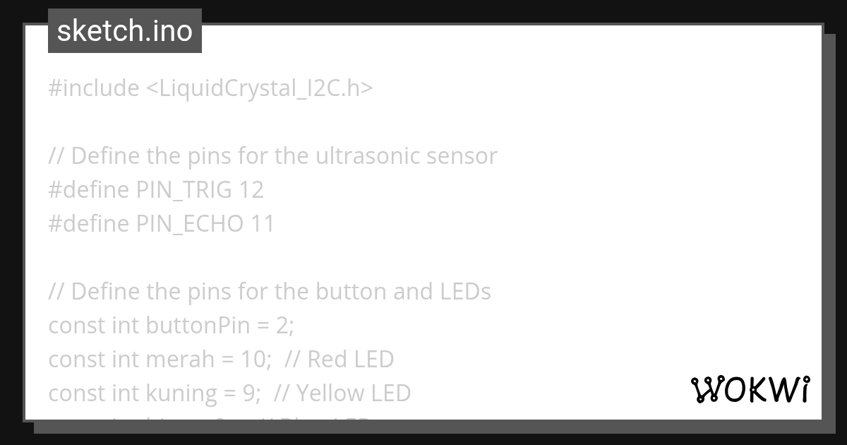 sensor jarak lampu - Wokwi ESP32, STM32, Arduino Simulator