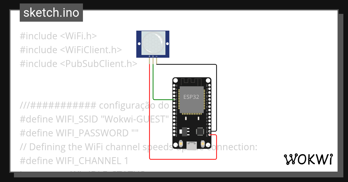 Projeto Sensor de movimento - Wokwi ESP32, STM32, Arduino Simulator