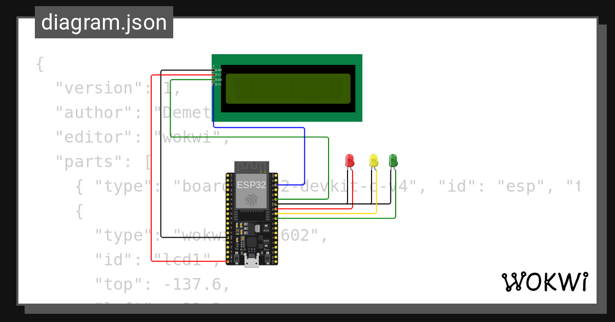 Lcd1602semaforo Wokwi Esp32 Stm32 Arduino Simulator