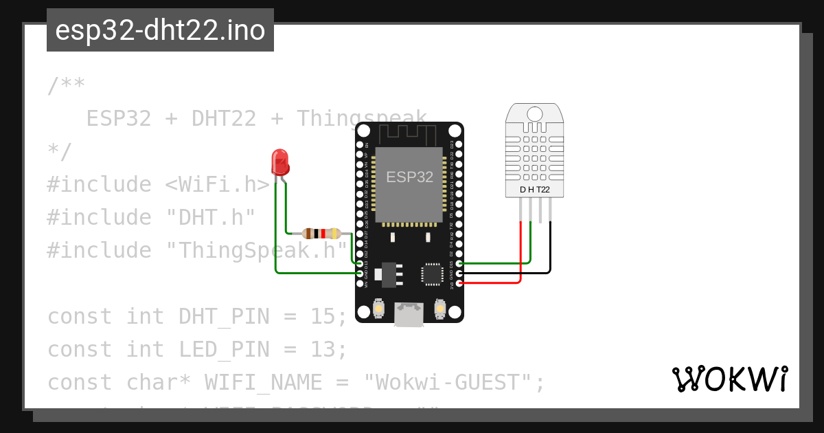 Esp32 Dht22 Thingspeak Pip Wokwi Esp32 Stm32 Arduino Simulator 1311