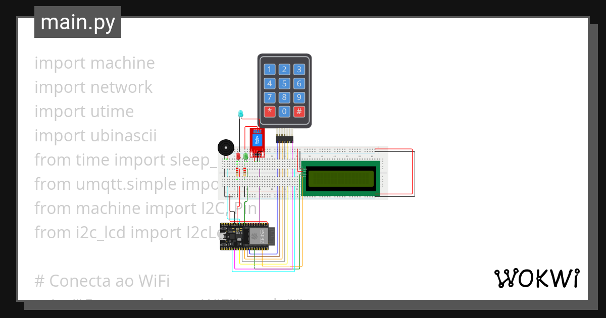 Portao eletronico em pyton - Wokwi ESP32, STM32, Arduino Simulator
