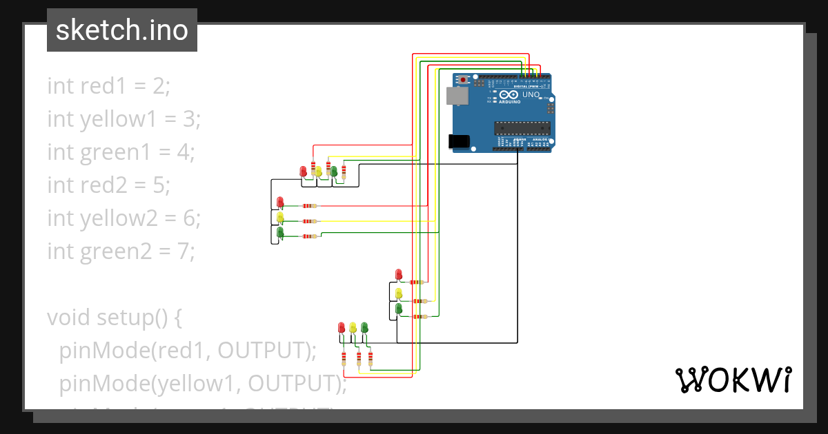 SEMAFORO de VIA ARTERIAL - Wokwi ESP32, STM32, Arduino Simulator