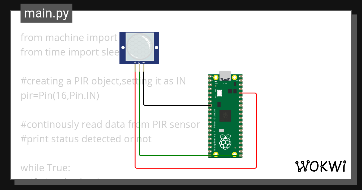 Pir Sensor With Rasberrypie Wokwi Esp32 Stm32 Arduino Simulator